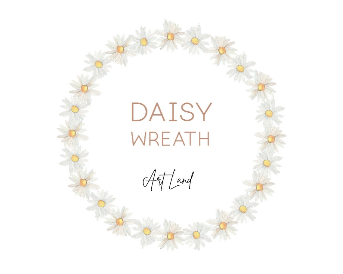 Daisy Wreath Clip Art Floral Frame Floral Wreath Clipart | Etsy