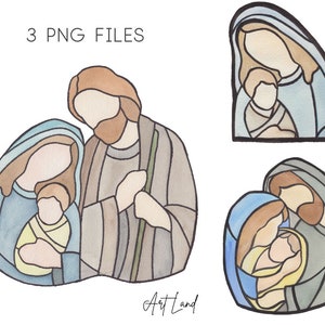 Watercolor Nativity, Religious Christmas Clipart, Hand Painted ...