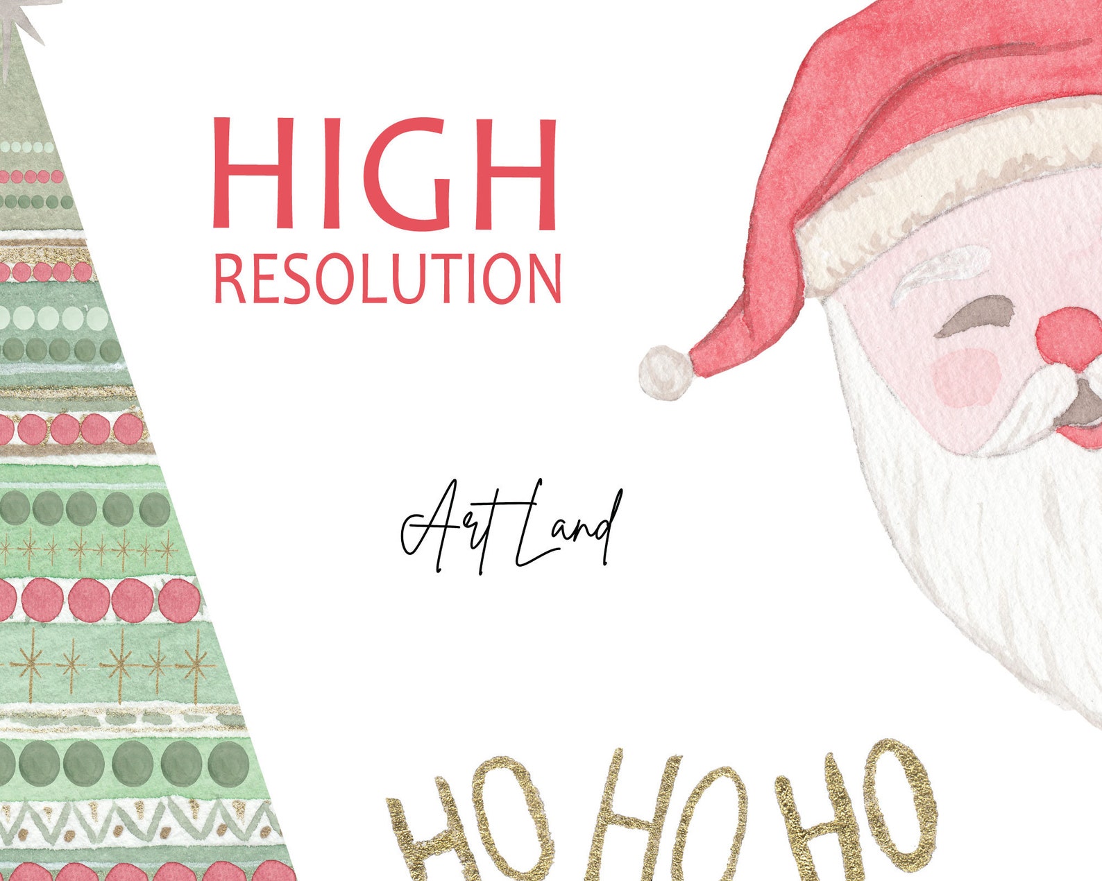 Christmas Rainbow Clip Art Hand Painted Festive Rainbow - Etsy