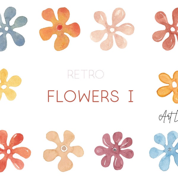 70s Flower Clip Art - Etsy