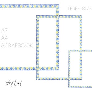 Watercolor Blue Starry Frame Clipart Set – 3 Hand-painted Sizes Pngs ...