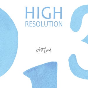 Watercolor Numbers Clipart – 10 Hand-painted Light Blue Numbers PNG for ...