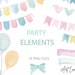 Watercolor Boho Party Clipart, Hand Painted Watercolour Balloons ...