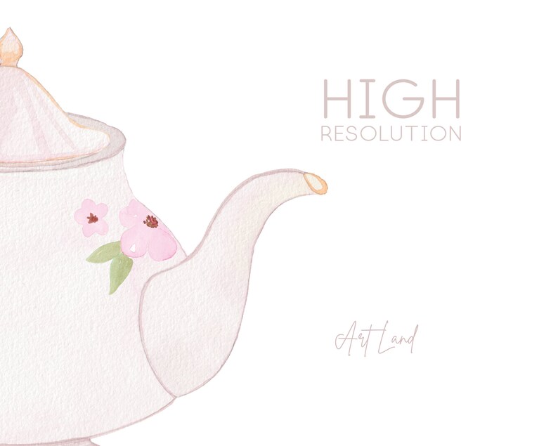 Watercolor Teapot and Teacup Clipart Watercolor Tea Pot Clip - Etsy