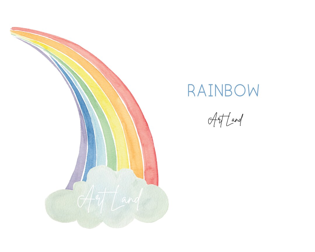 Watercolor Rainbow Clip Art, Hand Painted Rainbow Watercolour Clipart ...