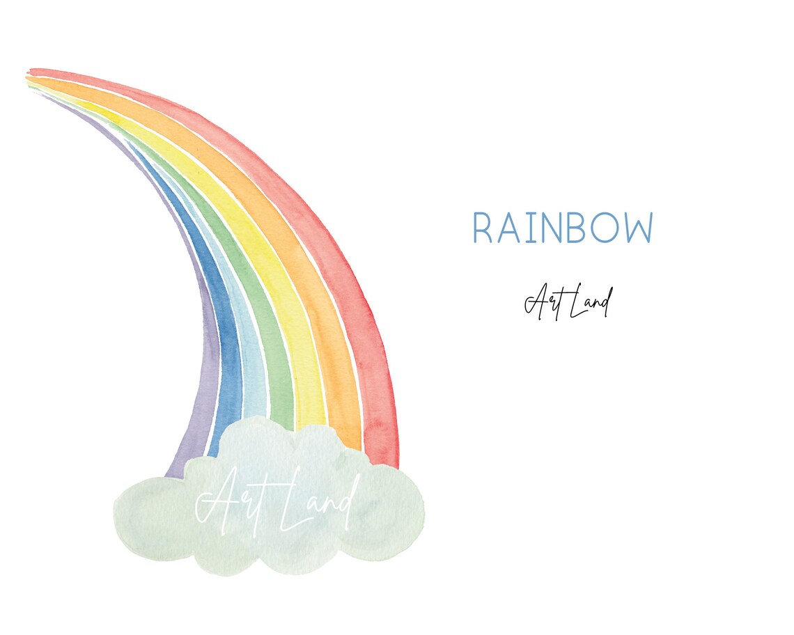 Watercolor Rainbow Clip Art Hand Painted Rainbow Watercolour | Etsy