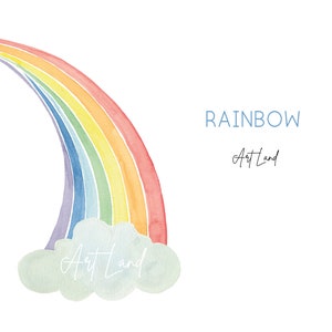Watercolor Rainbow Clip Art, Hand Painted Rainbow Watercolour Clipart ...