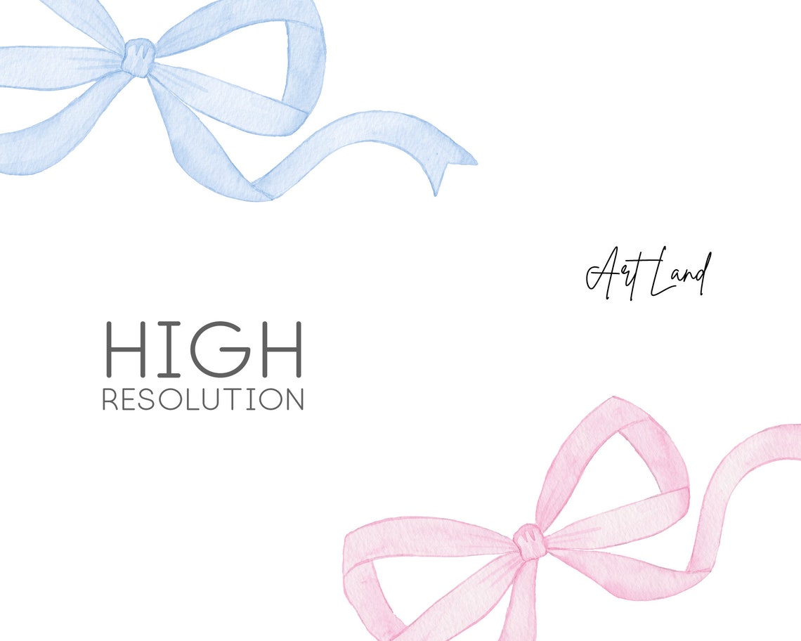 Watercolor Bows Clipart Watercolor Clip Art Files Hand - Etsy