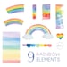 Watercolor Rainbow Clip Art Bundle Hand Painted Rainbow - Etsy
