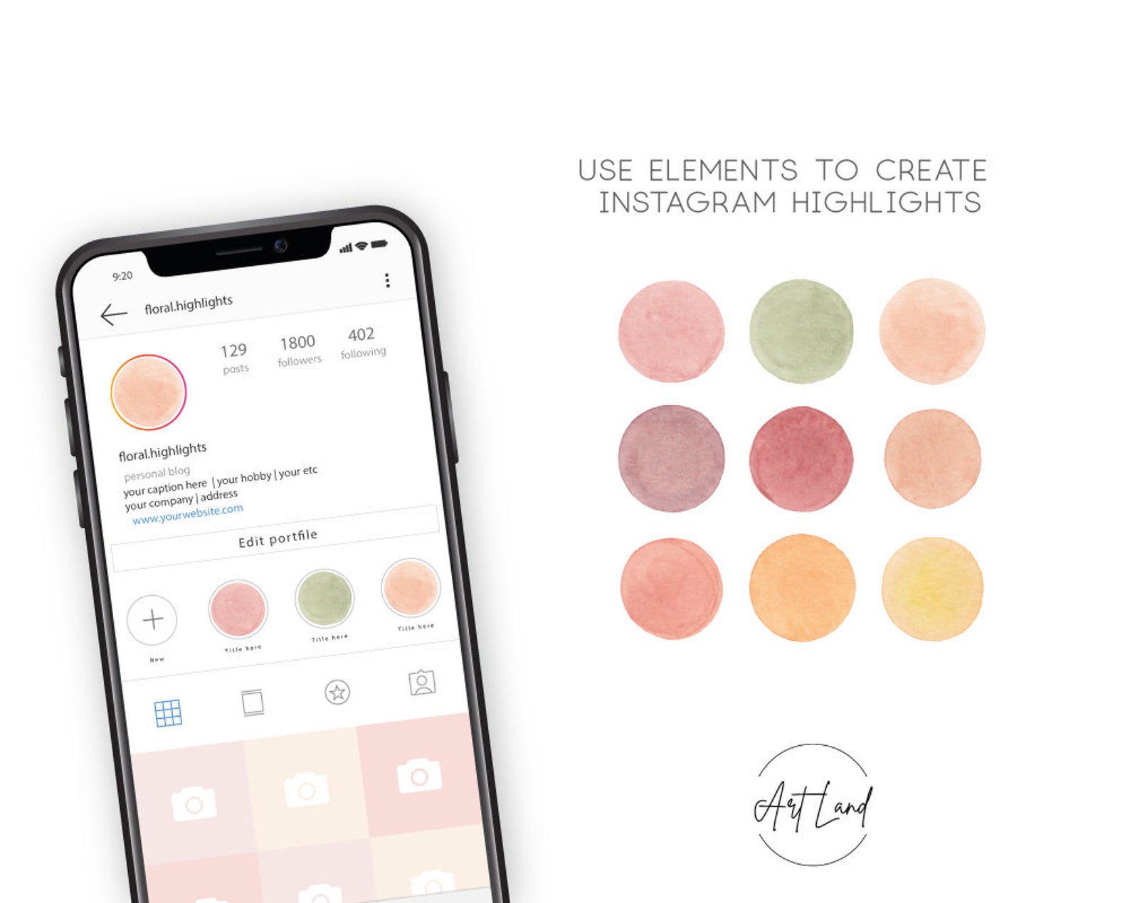 Watercolor Instagram Highlight Icons – 30 Hand-painted Pngs & Jpgs ...