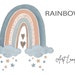 Watercolor Boho Rainbow Clipart Hand Painted Rainbow - Etsy