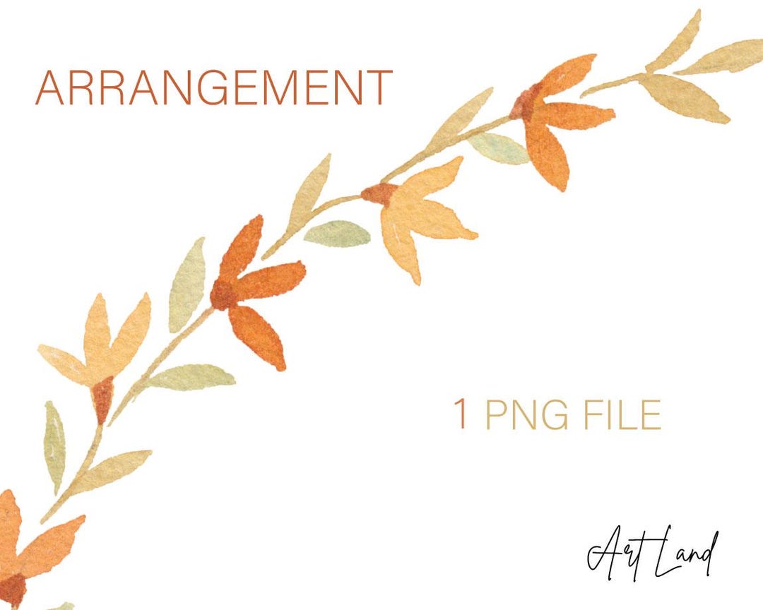 Watercolor Floral Arrangement, Clipart Orange Peach Flowers ...