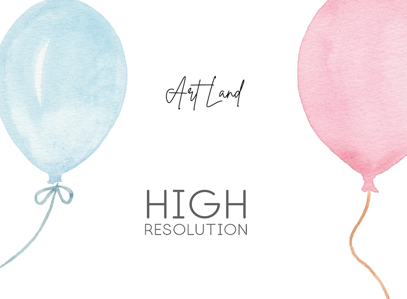 Watercolor Balloons Clipart, Birthday Clipart, Watercolor Balloon ...