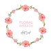 Floral Wreath Clip Art Floral Frame Floral Wreath Clipart - Etsy