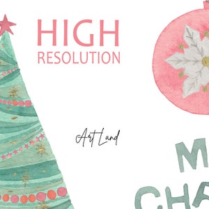 Christmas Rainbow Clip Art, Hand Painted Festive Rainbow Watercolour ...