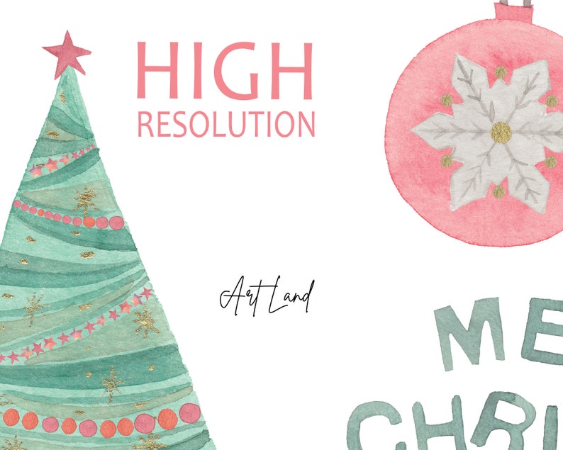 Christmas Rainbow Clip Art Hand Painted Festive Rainbow - Etsy