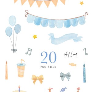 Watercolor Birthday Party Clipart, Birthday Watercolor Clip Art ...