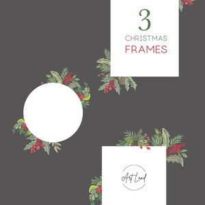 Watercolor Christmas Frame Clipart Set – 3 Hand-painted Holiday Pngs ...