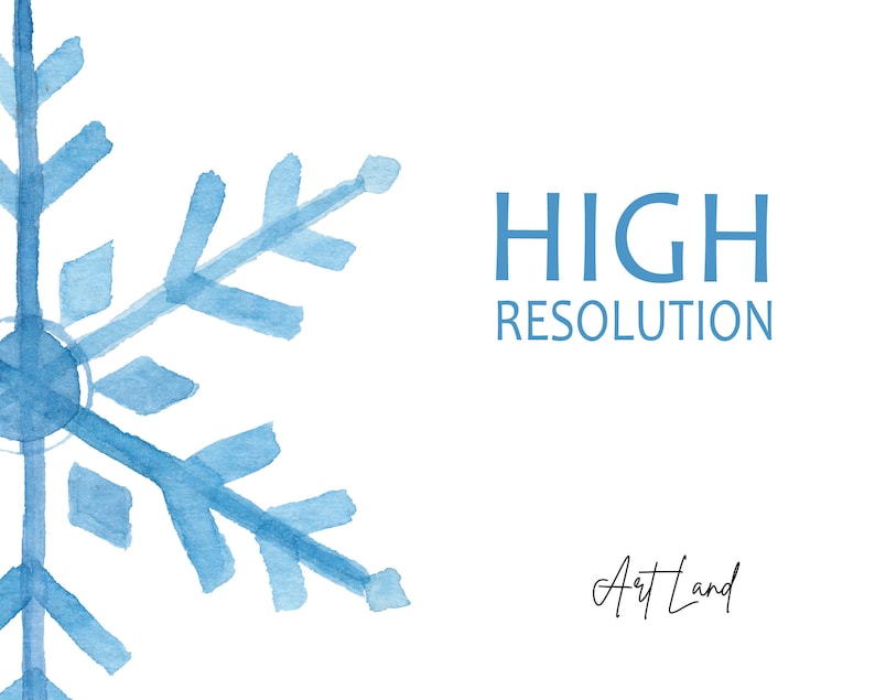 Snowflake Watercolor Clipart Snowflake Christmas Clipart - Etsy