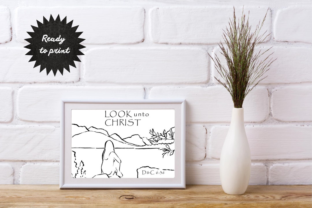 Line Art "look Unto Christ" 2025 LDS Youth: Hand-drawn Printable (PDF ...