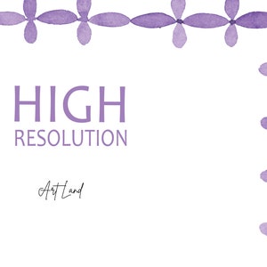 Watercolor Purple Frame Clipart Set – 3 Hand-painted Sizes Pngs, DIY ...