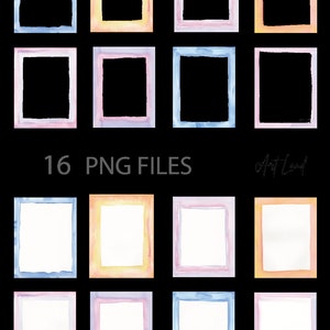 Watercolor Border, Digital Clipart- Frames Clipart, Clip Art Invitation ...