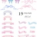 Watercolor Ribbon Banners and Bows Clipart Watercolor Clip - Etsy