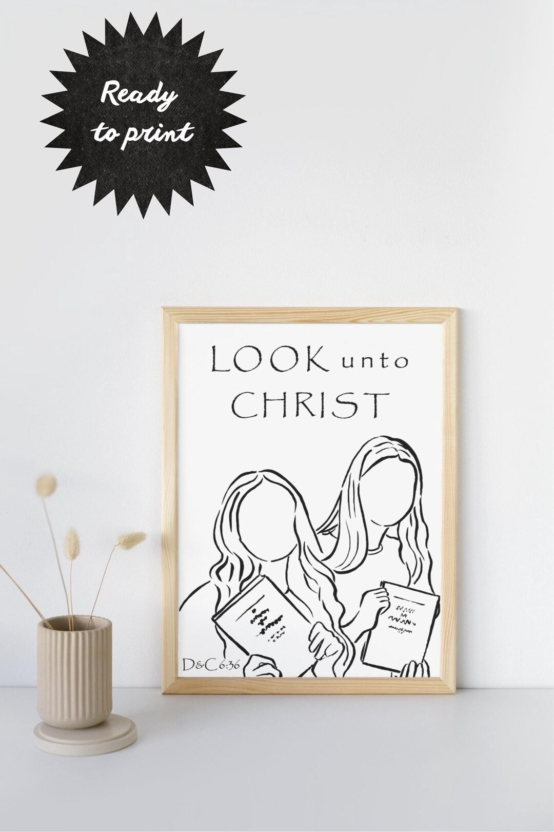 Line Art "look Unto Christ" 2025 LDS Youth: Hand-drawn Printable (PDF ...