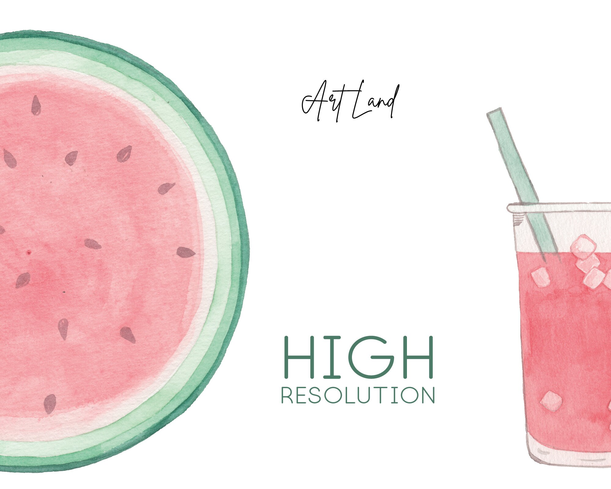 Watercolor Watermelon Clip Art, Hand Painted Watermelon Watercolour ...