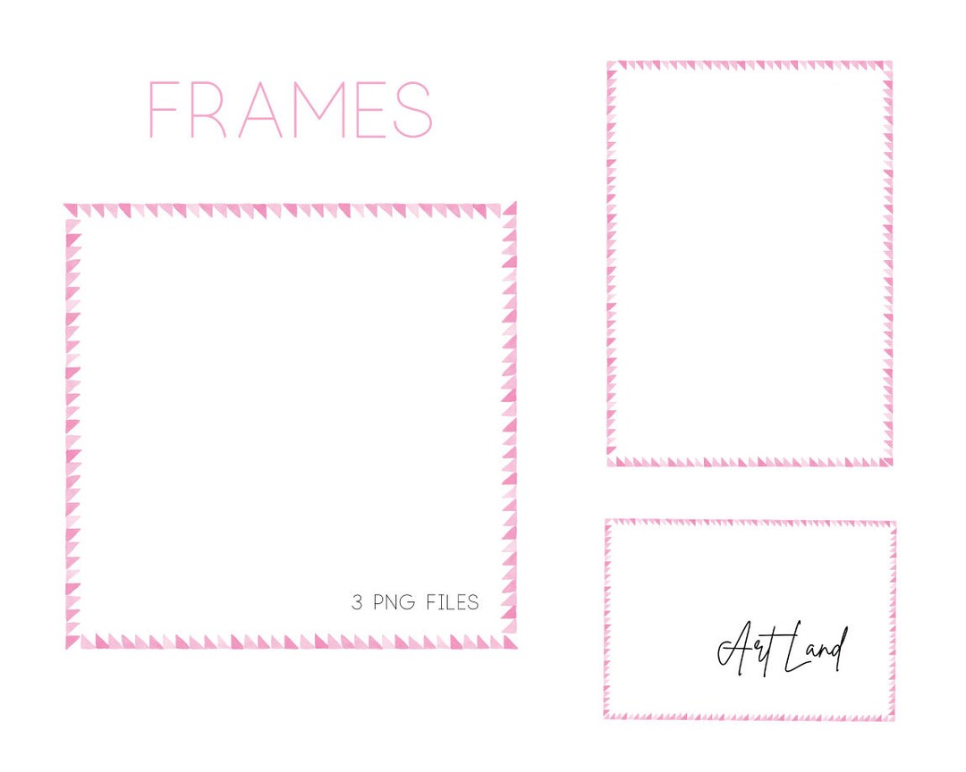 Watercolor Frame, Digital Clipart Frame Clipart, Clip Art Baby Girl ...