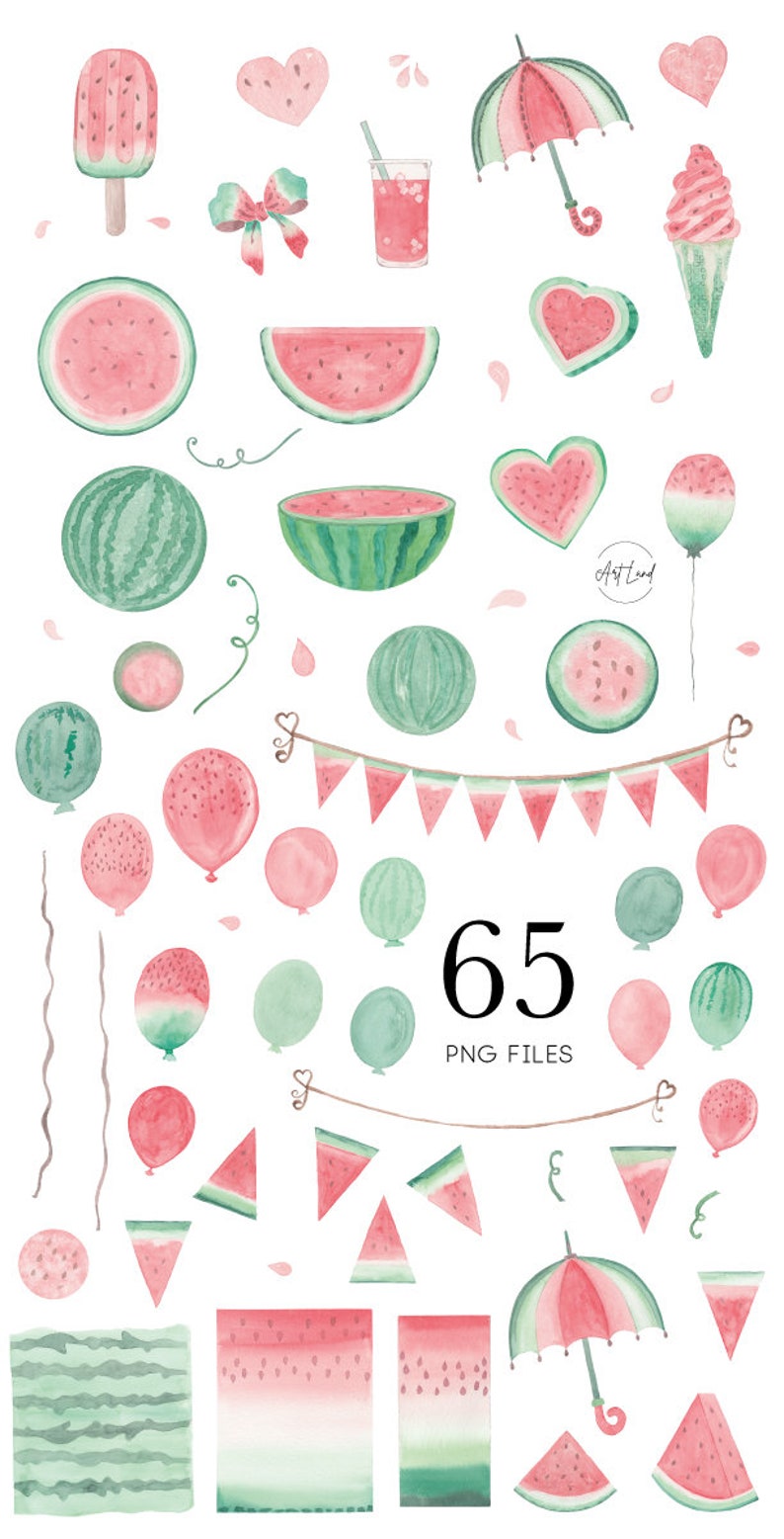 Watercolor Watermelon Clip Art, Hand Painted Watermelon Watercolour ...
