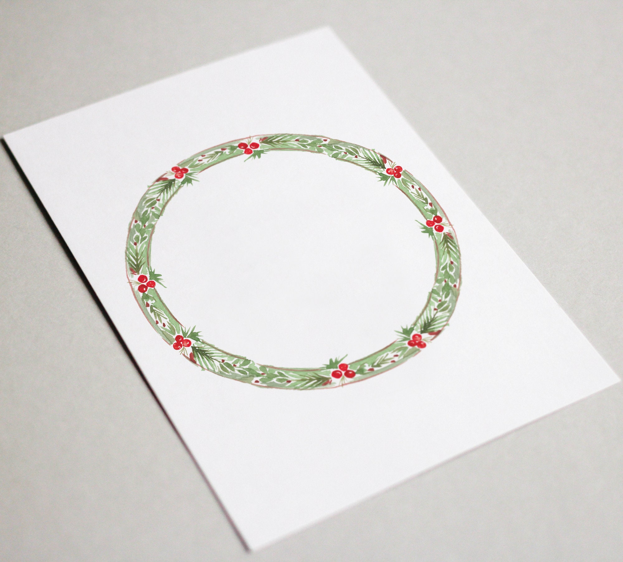 Christmas Wreath Clipart Christmas Frame Watercolor Clipart - Etsy