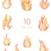 Watercolor Fire Clipart, Hand Painted Watercolour Digital Fire, Flames ...