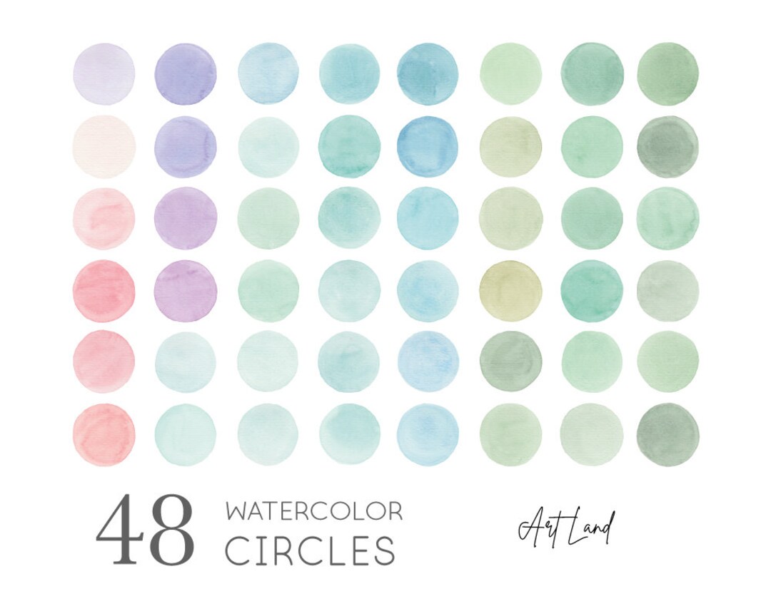 Watercolor Instagram Highlight Icons – 48 Hand-painted Circle Splash ...