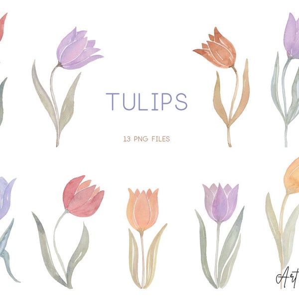 Tulip Watercolor - Etsy