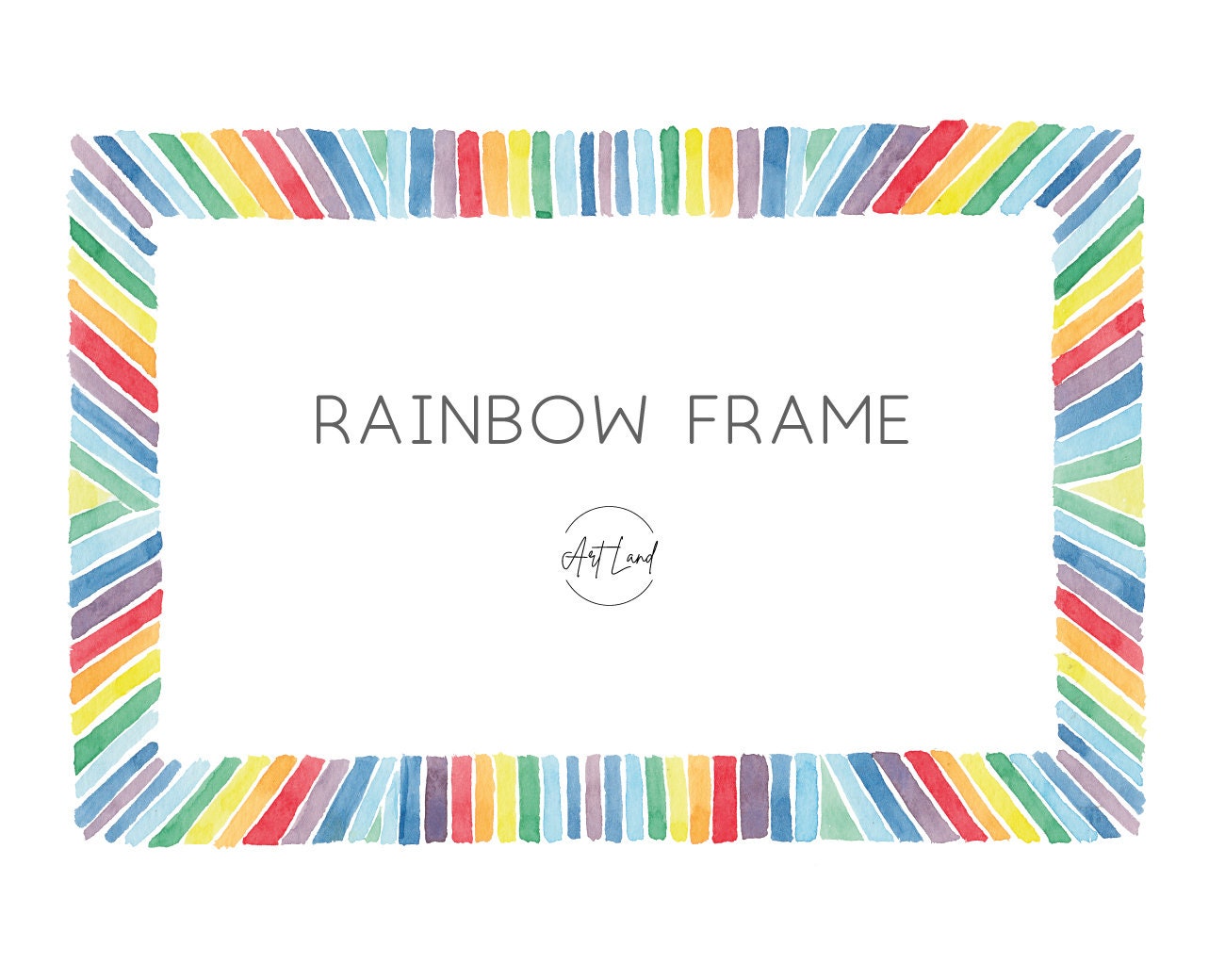 Watercolor Rainbow Frame, Watercolor Rainbow Border, Rainbow Frame Clip ...