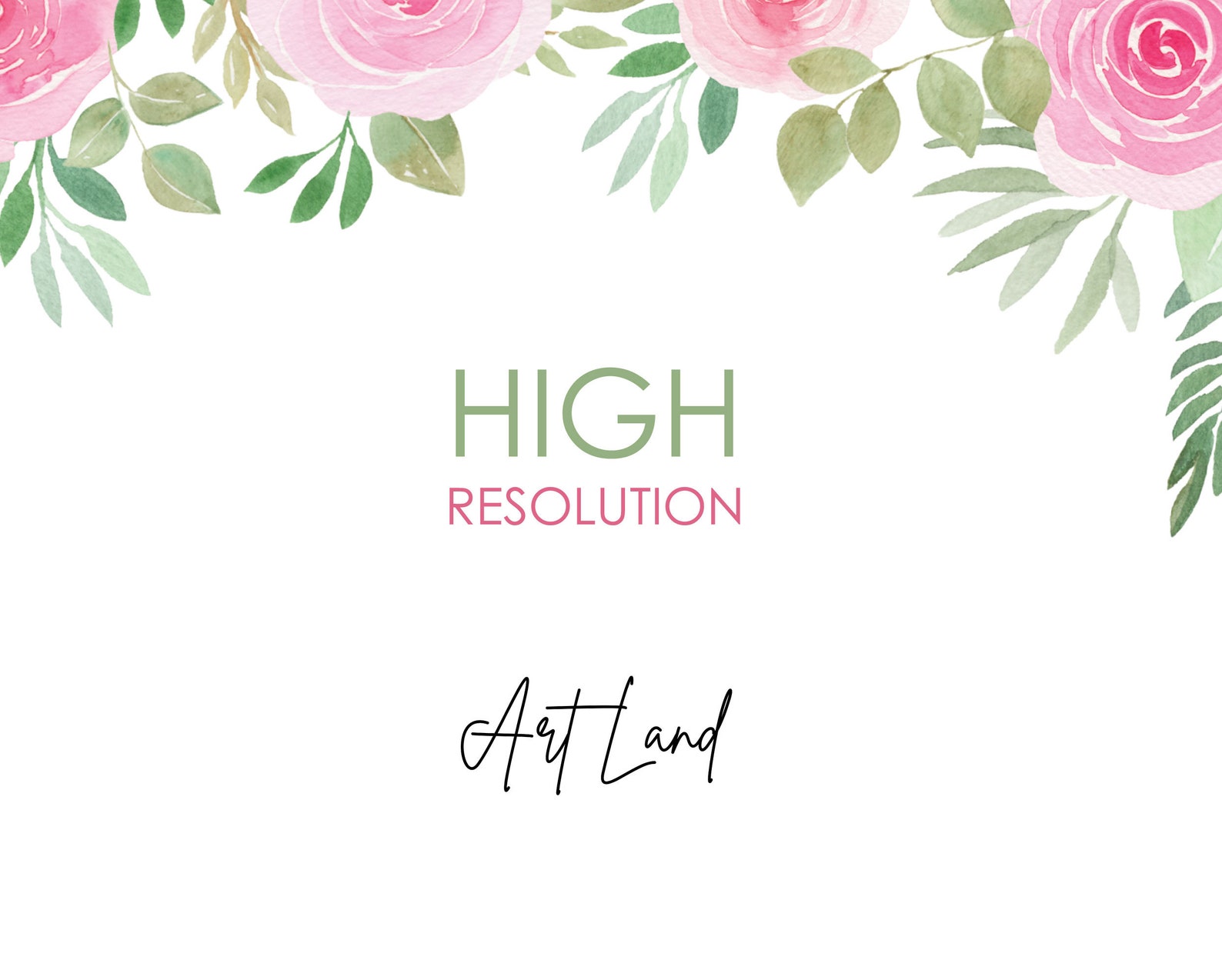 Watercolor Floral Clipart Frames Border Pink Roses Flower - Etsy