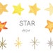 Stars Watercolor Clip Art Set, Hand Painted Stars Watercolour Clipart ...