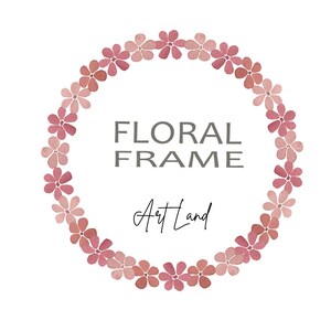 Flowers Wreaths Clip Art, Floral Frame, Boho Floral Wreath Clipart ...