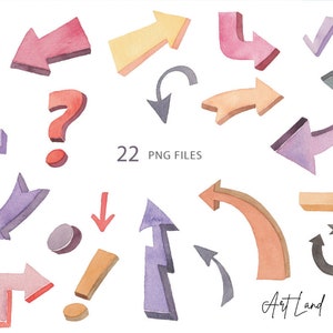 Watercolor School Elements Clipart, Arrows Clipart PNG, Chalkboard ...