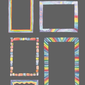 Watercolor Rainbow Frames, Watercolor Rainbow Frames, Rainbow Frame ...