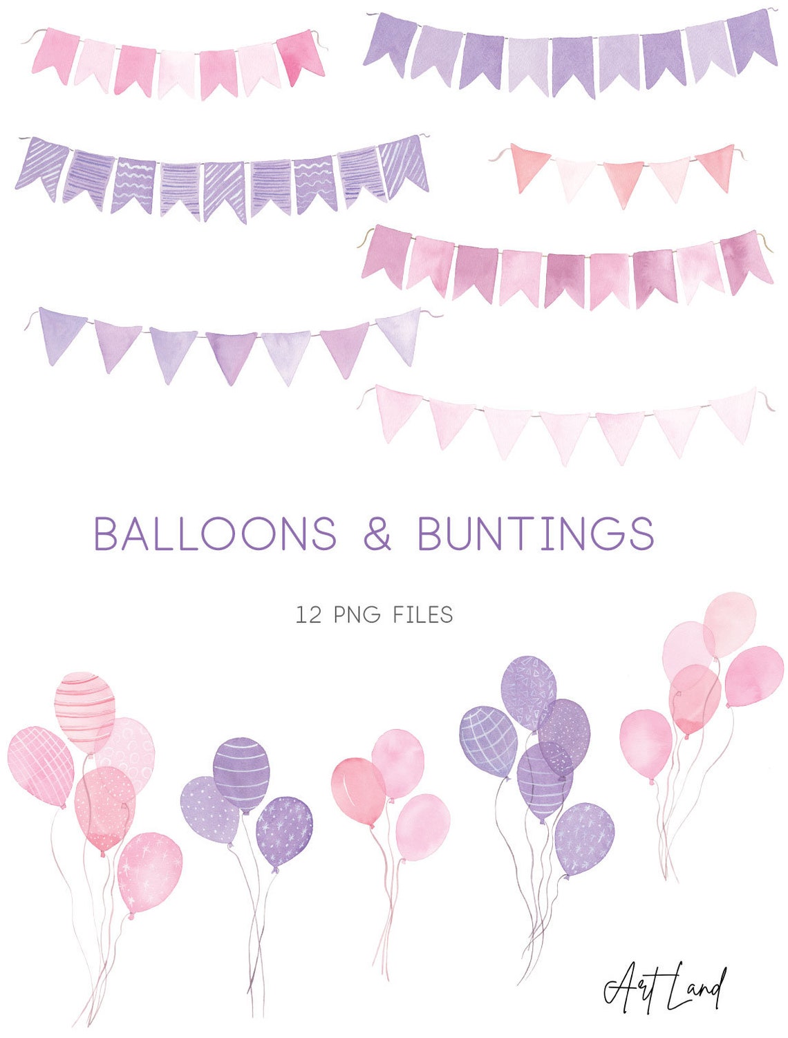 Watercolor Birthday Party Clipart Birthday Watercolor Clip - Etsy