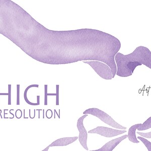 Watercolor Purple Ribbon Banners and Bows Clipart – 9 Hand-painted ...