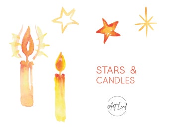 Christmas Star Watercolor - Etsy