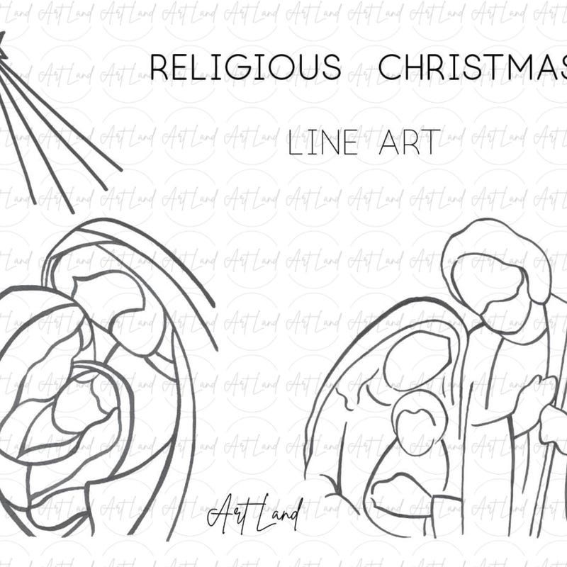 Nativity Line Art - Etsy