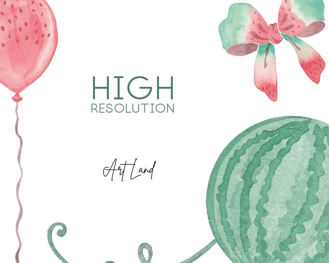 Watercolor Watermelon Clip Art, Hand Painted Watermelon Watercolour ...