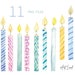Watercolor Birthday Candles Clipart: 11 Hand-painted Rainbow Elements ...