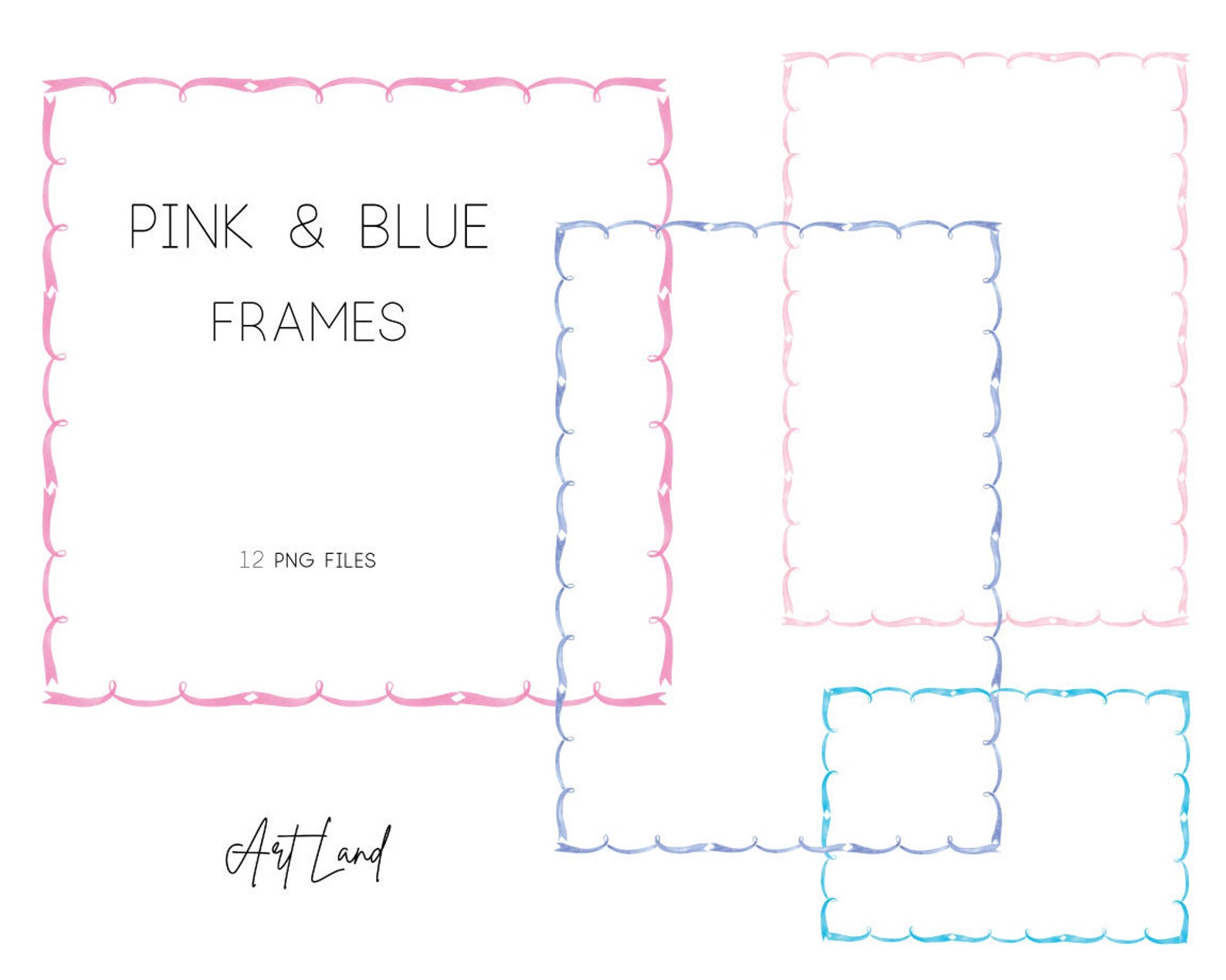 Watercolor Frame Digital Clipart Frame Clipart Clip Art - Etsy