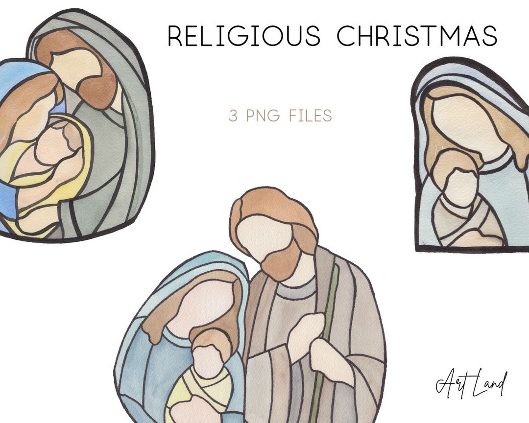 Watercolor Nativity, Religious Christmas Clipart, Hand Painted ...