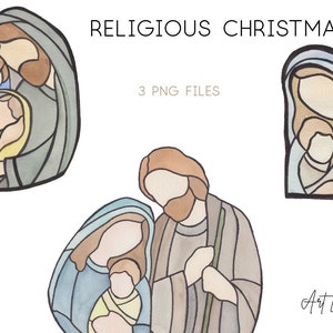 Watercolor Nativity, Religious Christmas Clipart, Hand Painted ...